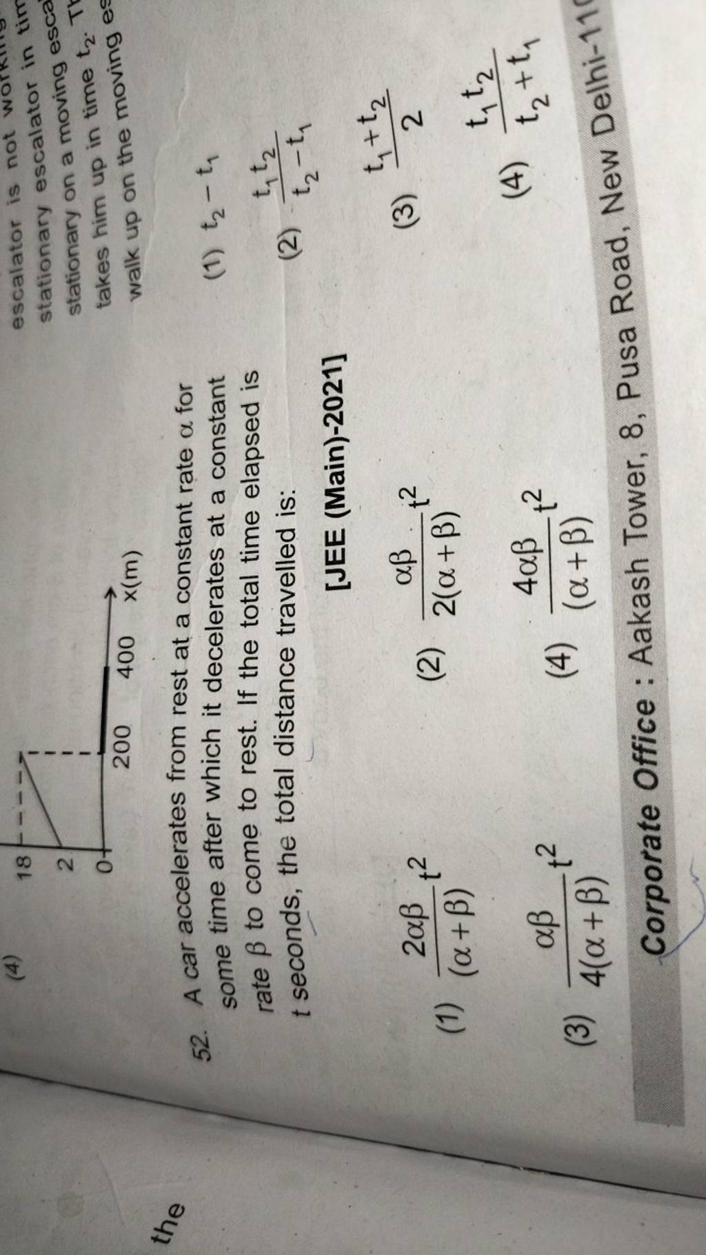 52 A Car Accelerates From Rest At A Constant Rate α For Scalator Is Not