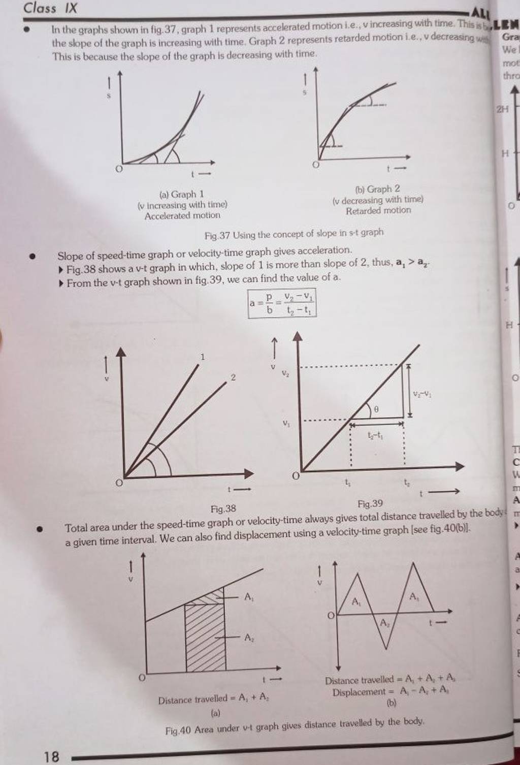 Class IX In the graphs shown in fig. 37 , graph 1 represents accelerated