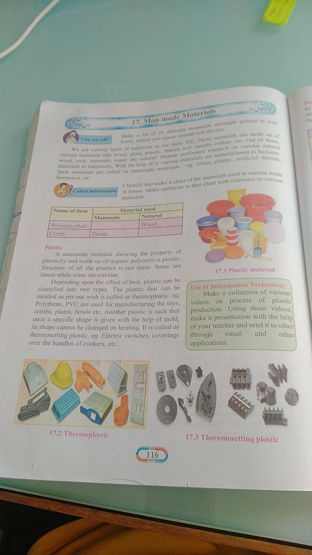 17. Man made Materials Make a list of 20 different manmode materials pres..