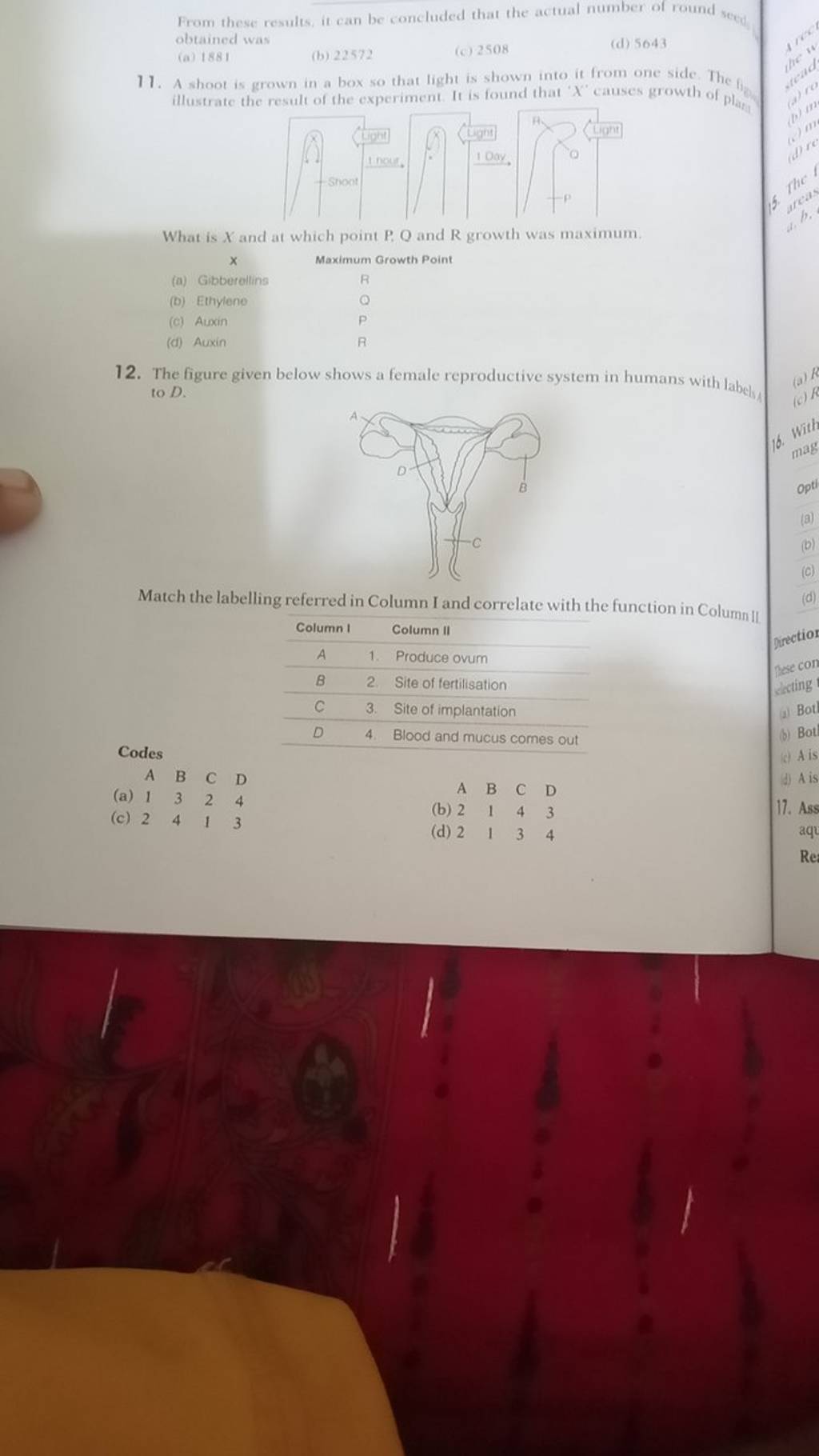 End Tabular 12 The Figure Given Below Shows A Female Reproductive Syst 