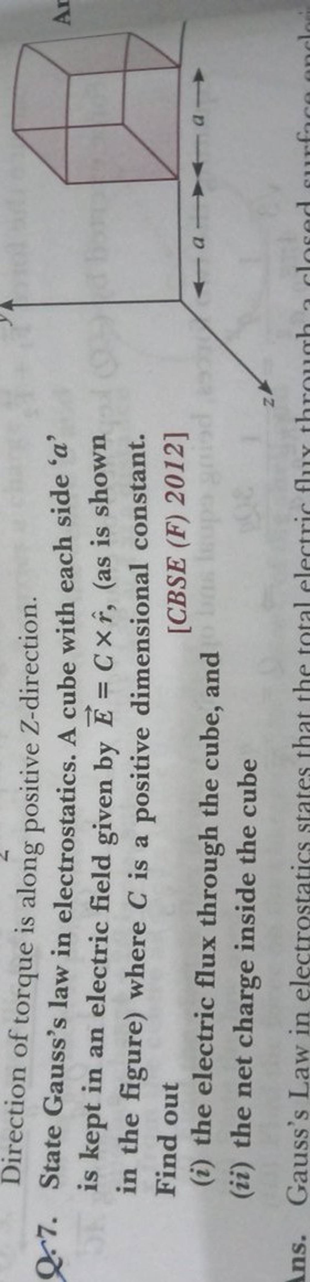 Direction of torque is along positive Z-direction. | Filo