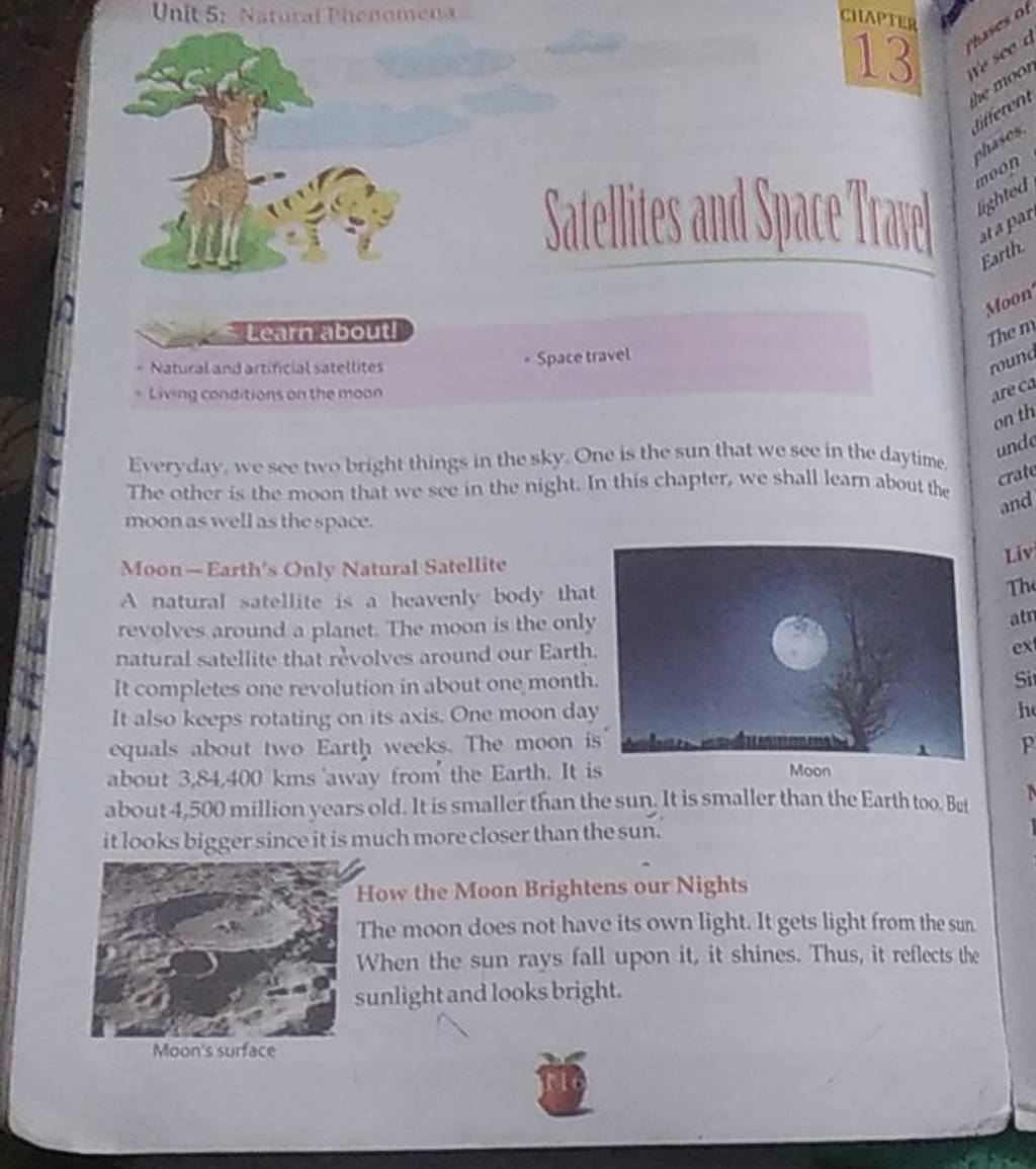 Unit 5: Natural Phenomena Learn about! - Natural and artificial satellite..