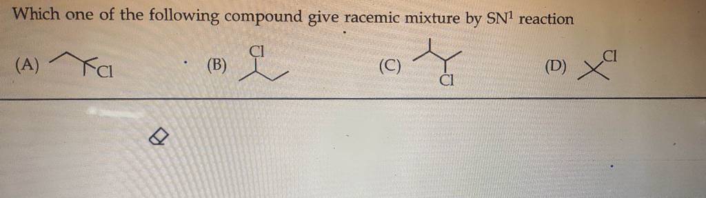 Which one of the following compound give racemic mixture by SN1 reaction..