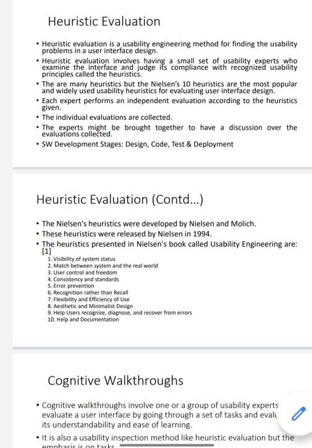 Heuristic Evaluation - Heuristic evaluation is a usability engineering me..