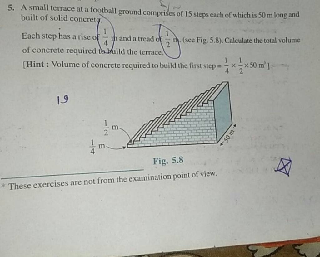 5. A small terrace at a football ground comprises of 15 steps each of whi..