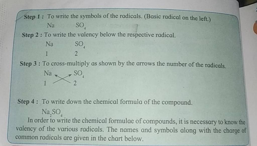 Step 1: To write the symbols of the radicals. (Basic radical on the left...