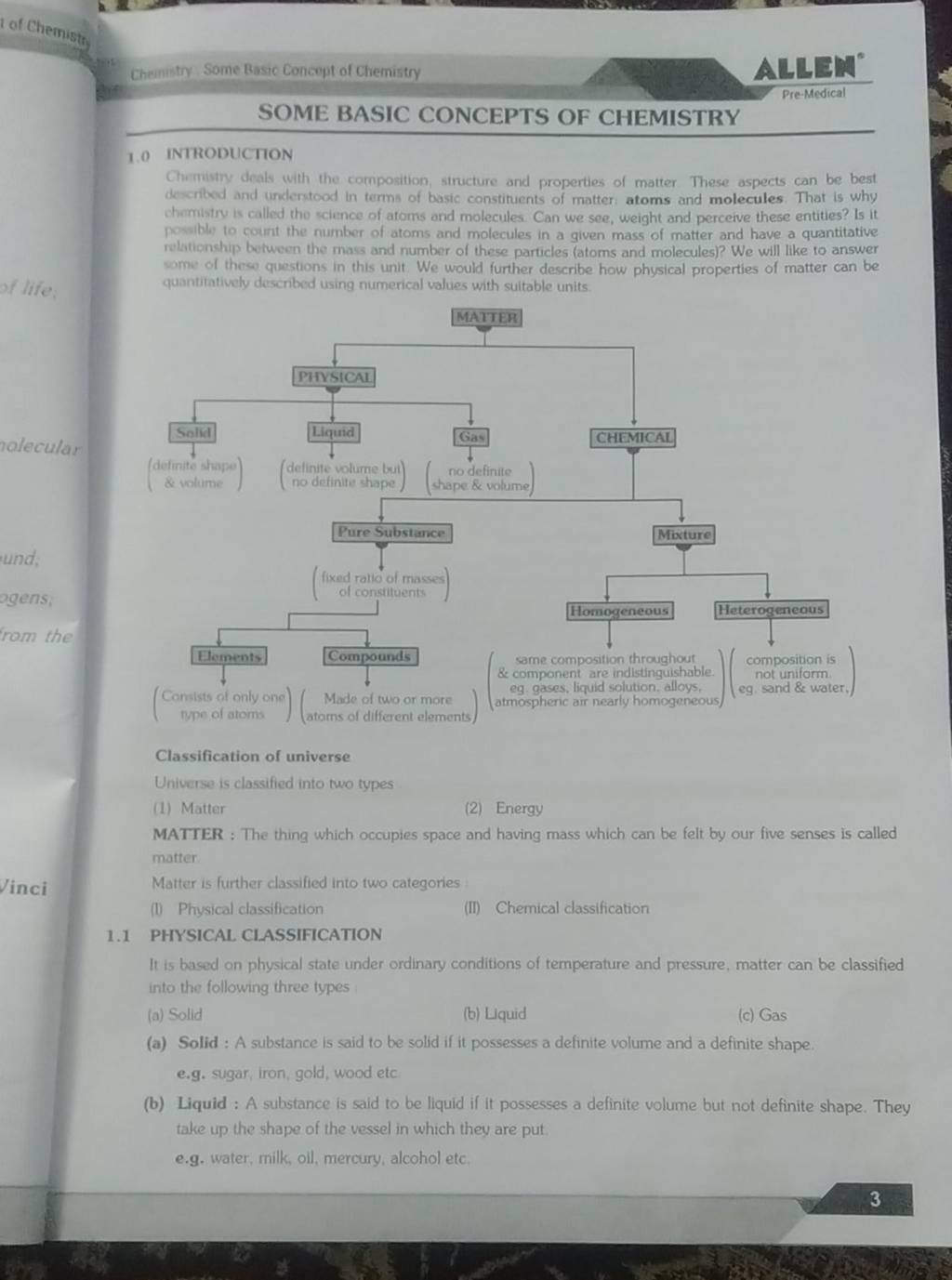 Cheinistry Some Basic Concept of Chemistry SOME BASIC CONCEPTS OF CHEMIST..