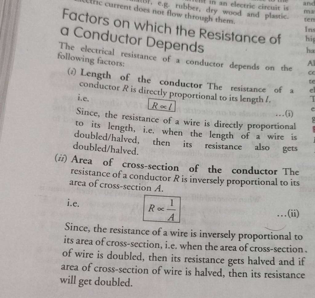 Factors on which the Resistance of a Conductor Depends The electrical res..
