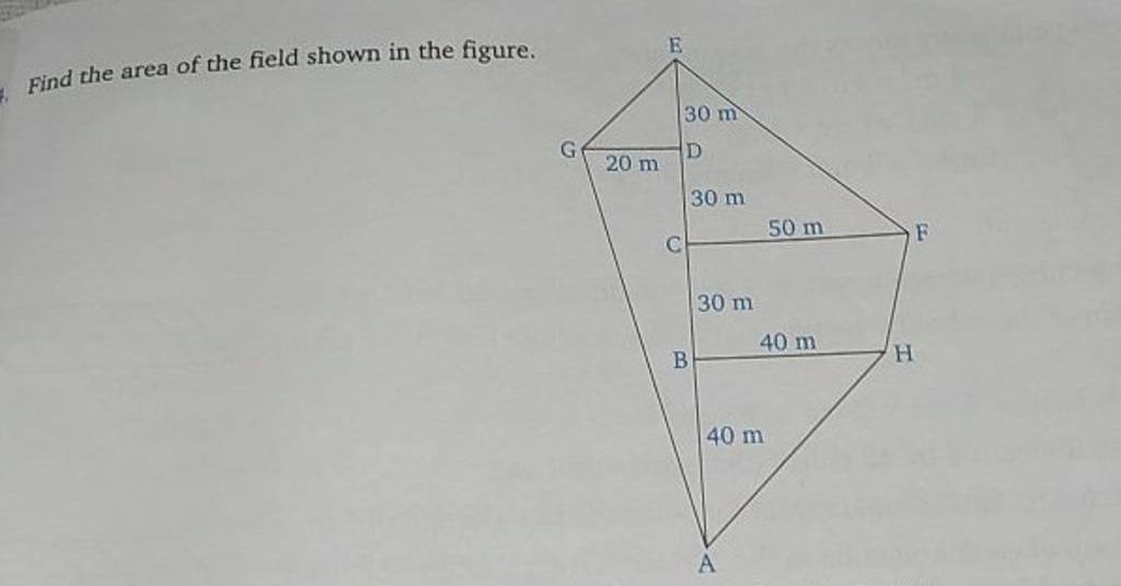 Find the area of the field shown in the figure. | Filo