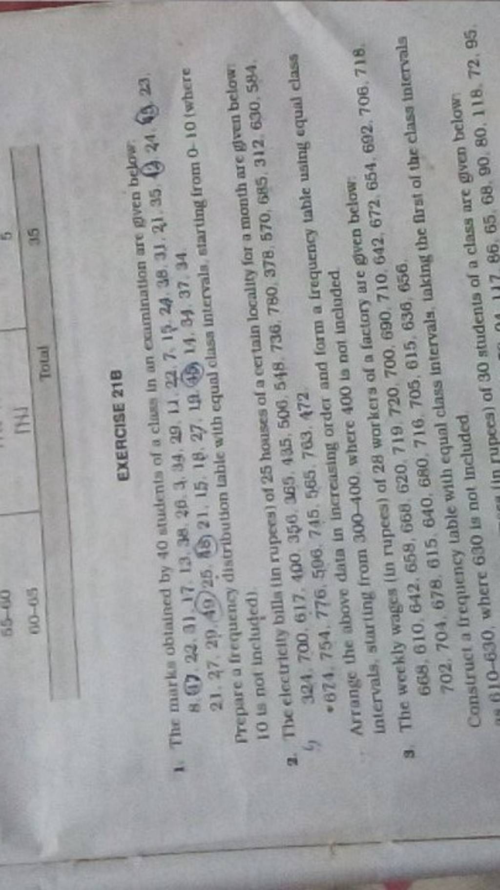 60-65 THJ Total 35 EXERCISE 218 1. The marks obtained by 40 students of a.. 60-65 THJ Total 35 EXERCISE 218 1. The marks obtained by 40 students of a..