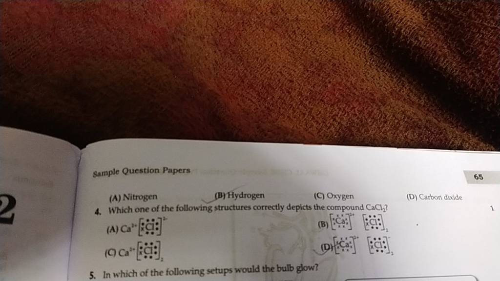 Which one of the following structures correctly depicts the compound CaCl..