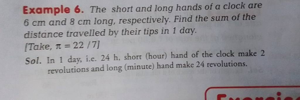 Example 6. The short and long hands of a clock are 6 cm and 8 cm long, re..