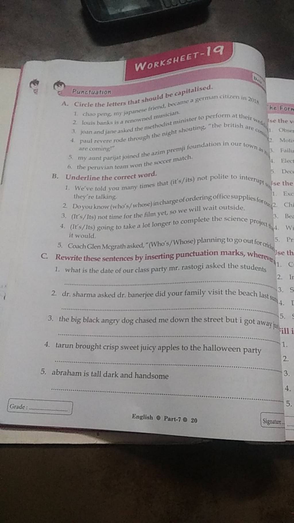 Rewrite these sentences by inserting punctuation marks, whereve | Filo