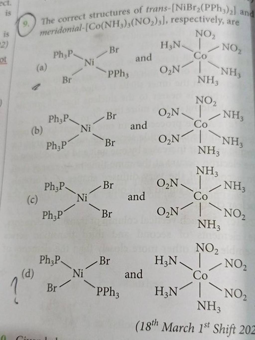 The correct structures of trans- [NiBr2 (PPh3 )2 ] and meridonial −[Co(NH..