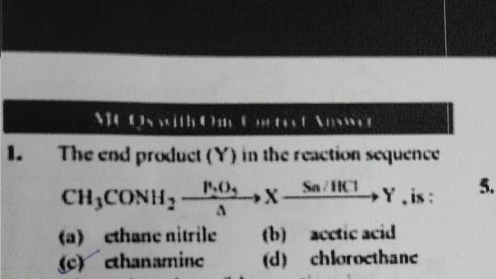 The end product ( Y ) in the reaction sequence CH3 CONH2 aP2 O2 →X→Sa/HC..