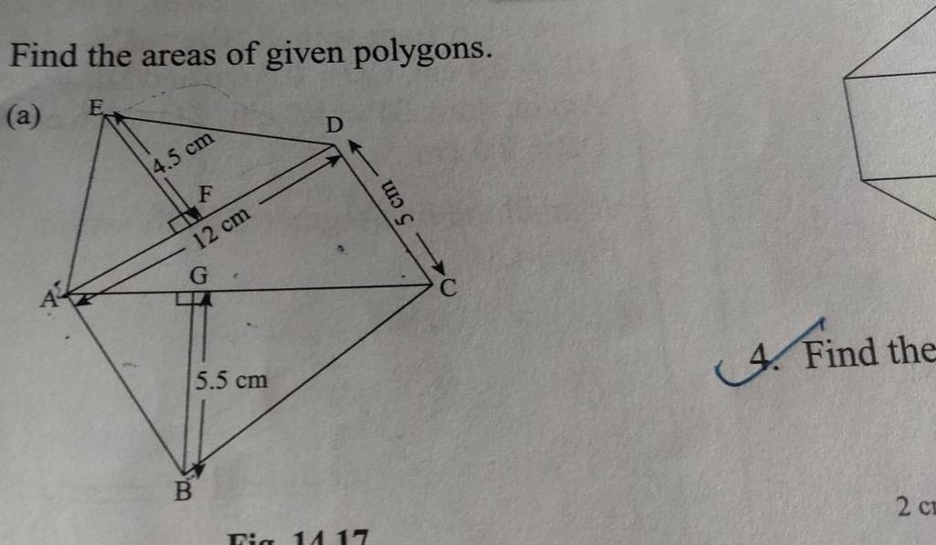 Find the areas of given polygons. (a) | Filo