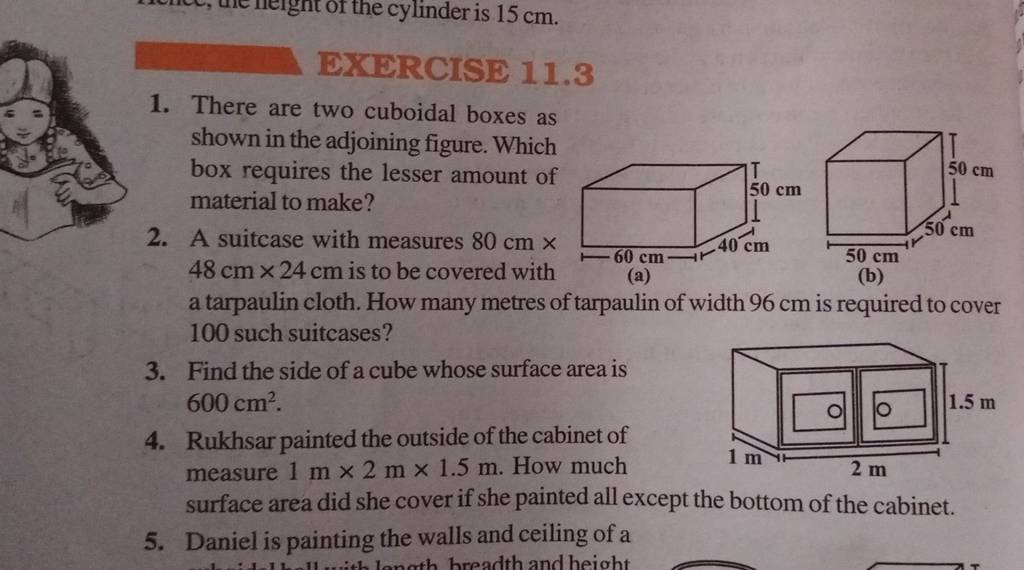 EXERCISE 1.3 1. There are two cuboidal boxes as shown in the adjoining fi..