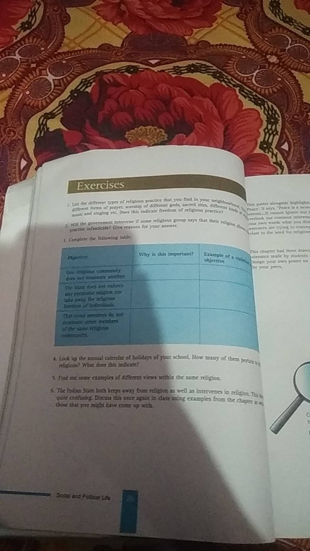 Exercises I. List the different types of religious practice that you find..