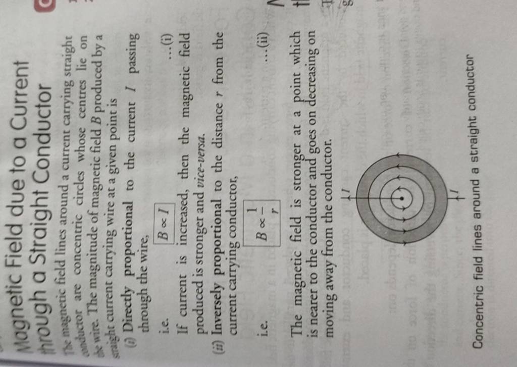 Magnetic Field due to a Current through a Straight Conductor the magneric..