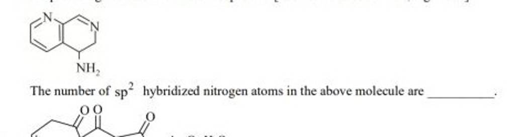 The number of sp2 hybridized nitrogen atoms in the above molecule are