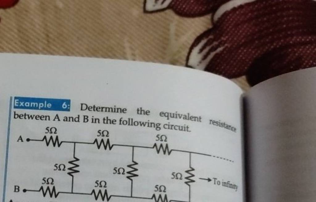 Example 6: Determine the equivalent resistance between A and B in the fol..
