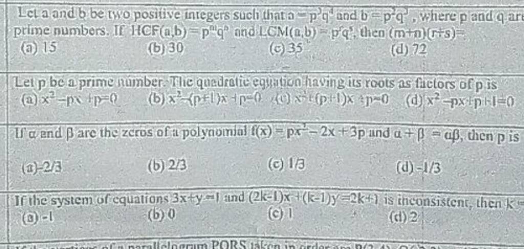 Lel a and b be two positive integers such that a=p3qd and b=p2q3, where p..