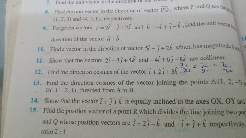 8 Find The Unit Vector In The Direction Of Vector Pq 16 7 32 27 7 63 7 3