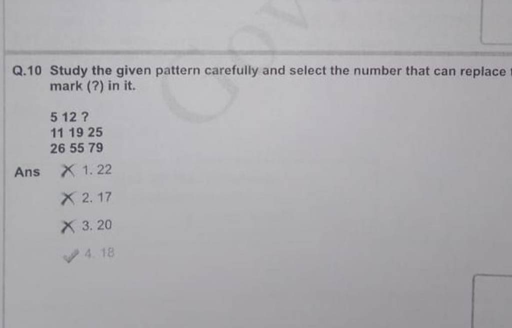 Q.10 Study the given pattern carefully and select the number that can rep.. Q.10 Study the given pattern carefully and select the number that can rep..