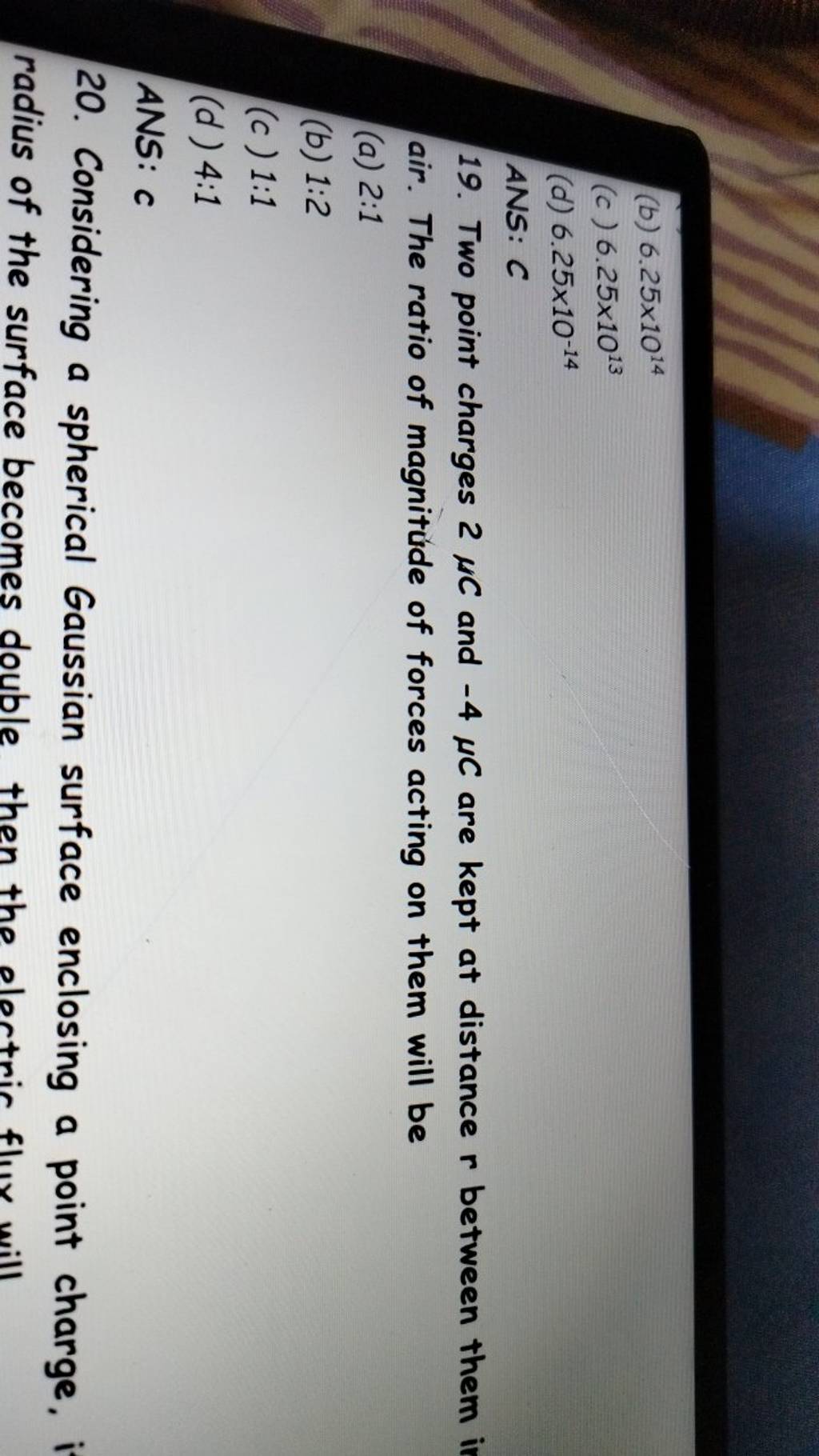 Ans C 19 Two Point Charges 2μc And −4μc Are Kept At Distance R Between