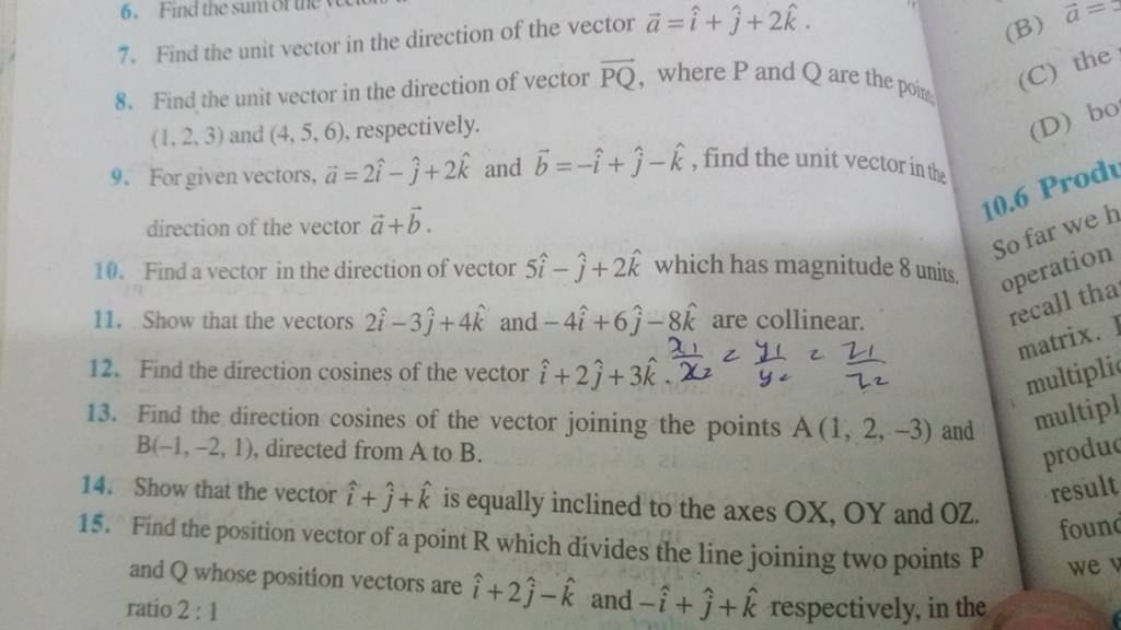 7 Find The Unit Vector In The Direction Of The Vector A I J 2k 8 F