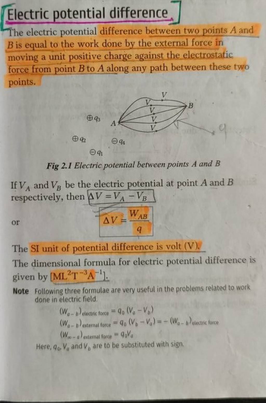Electric potential difference The electric potential difference between t..