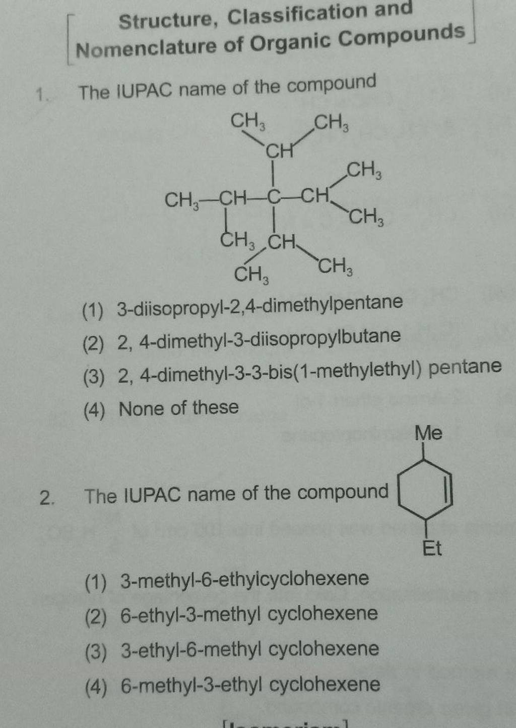 The IUPAC name of the compound | Filo