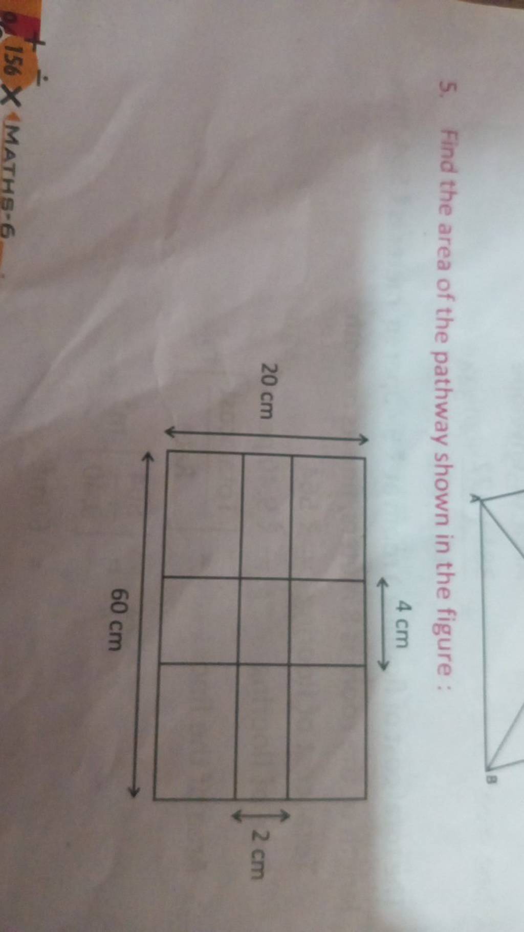 5. Find the area of the pathway shown in the figure: | Filo