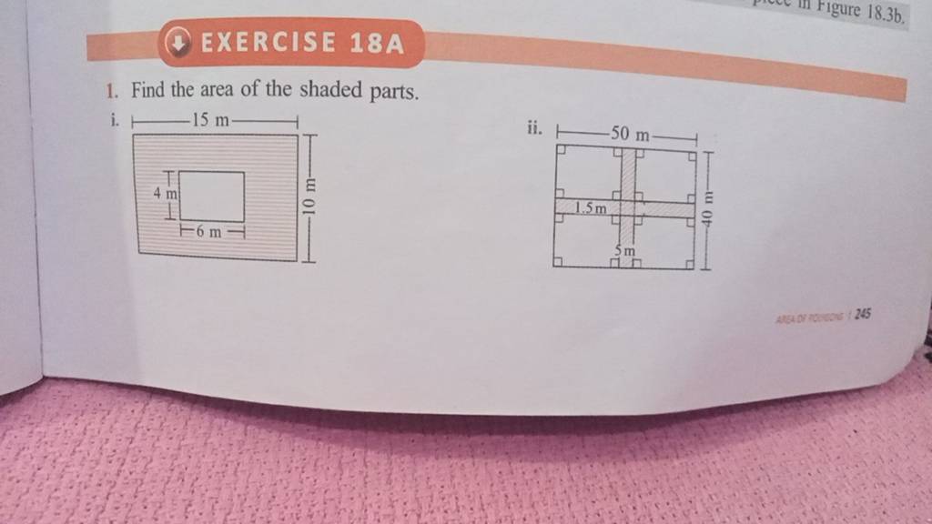 EXERCISE 18A 1. Find the area of the shaded parts. ii. | Filo