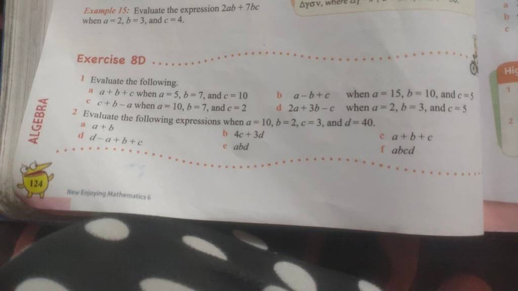 Example 15 Evaluate The Expression 2ab7bc When A2b3 And C4 1 Eval