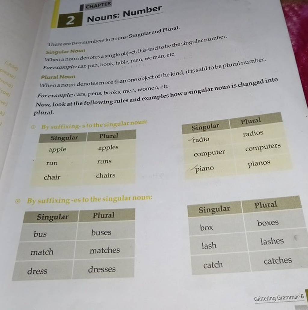 2 Nouns: Number There are two numbers in nouns: Singular and Plural. Sing..
