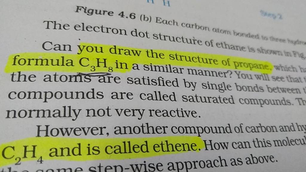 The electron dot structure of ethane is shown thris Can you draw the stru..