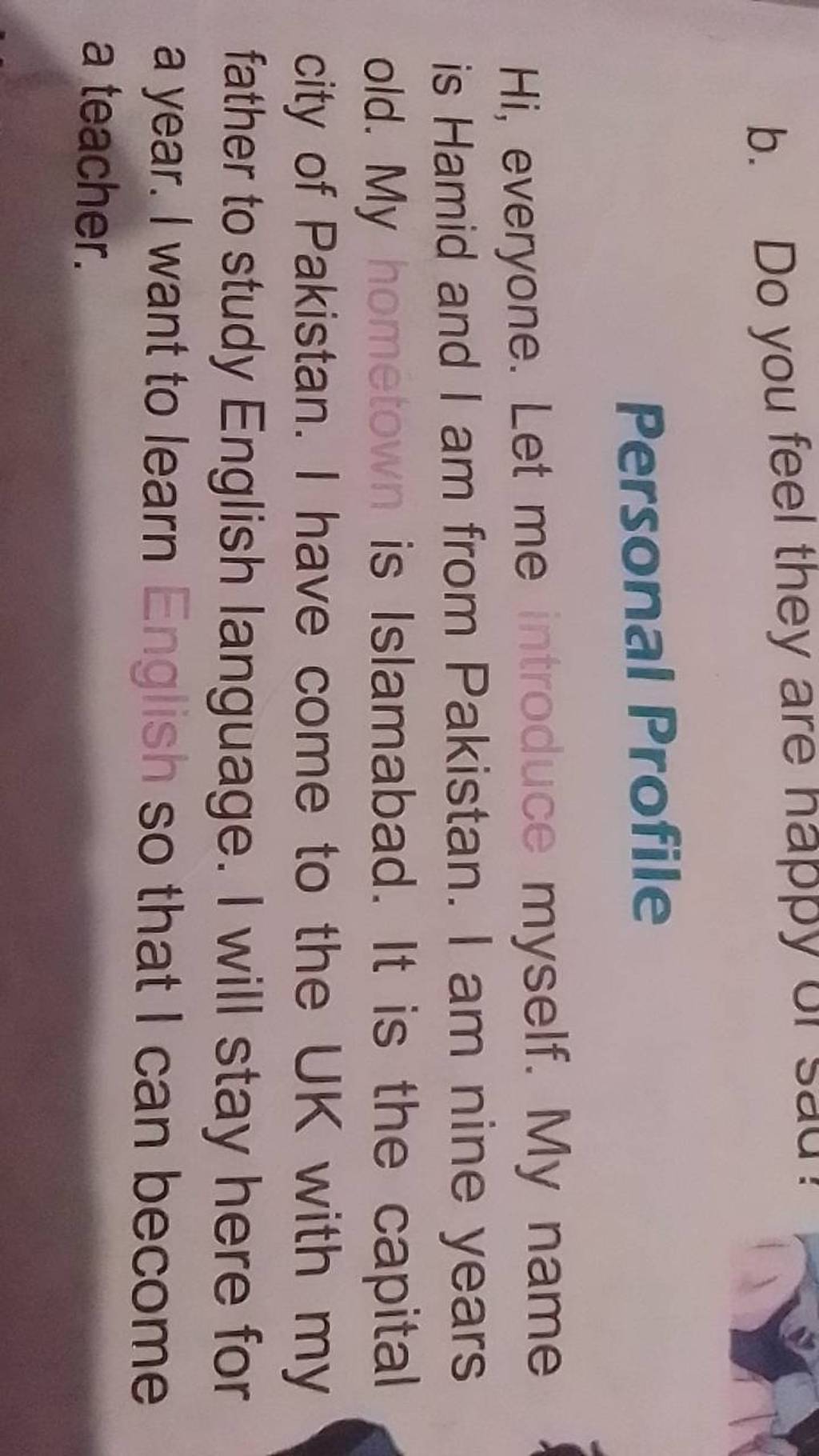 Personal Profile Hi, everyone. Let me introduce myself. My name is Hamid