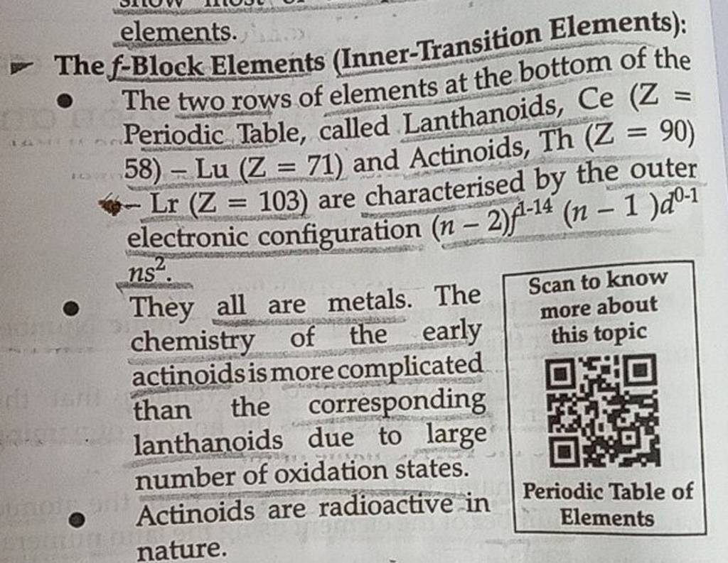 The f-Block Elements (Inner-Transition Elements): - The two rows of eleme..