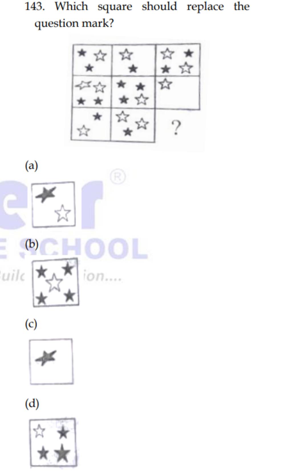 Which square should replace the question mark? | Filo Which square should replace the question mark? | Filo