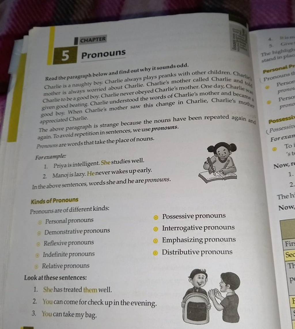 CHAPTER Pronouns Read the paragraph below and find out why it sounds odd...