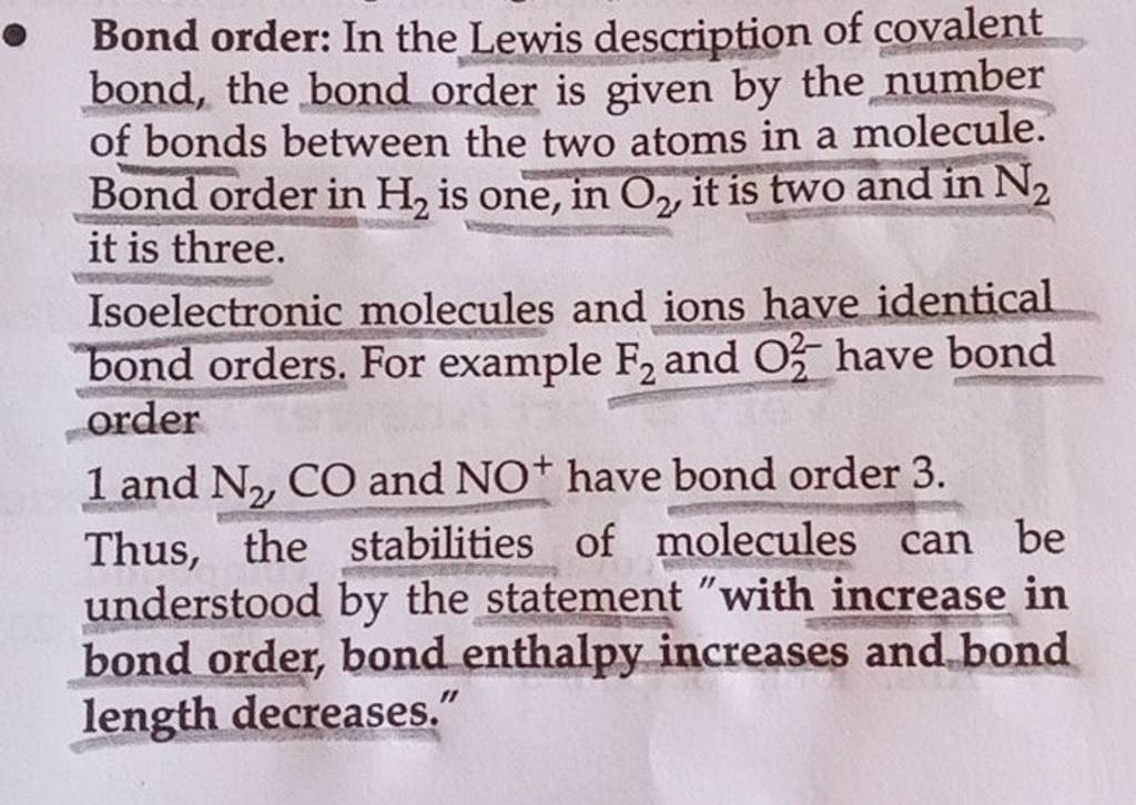 - Bond order: In the Lewis description of covalent bond, the bond order i..