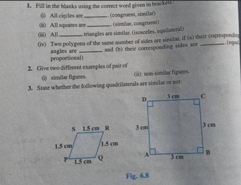 1. Fill in the blanks using the correct word given in brackets: (i) All c..