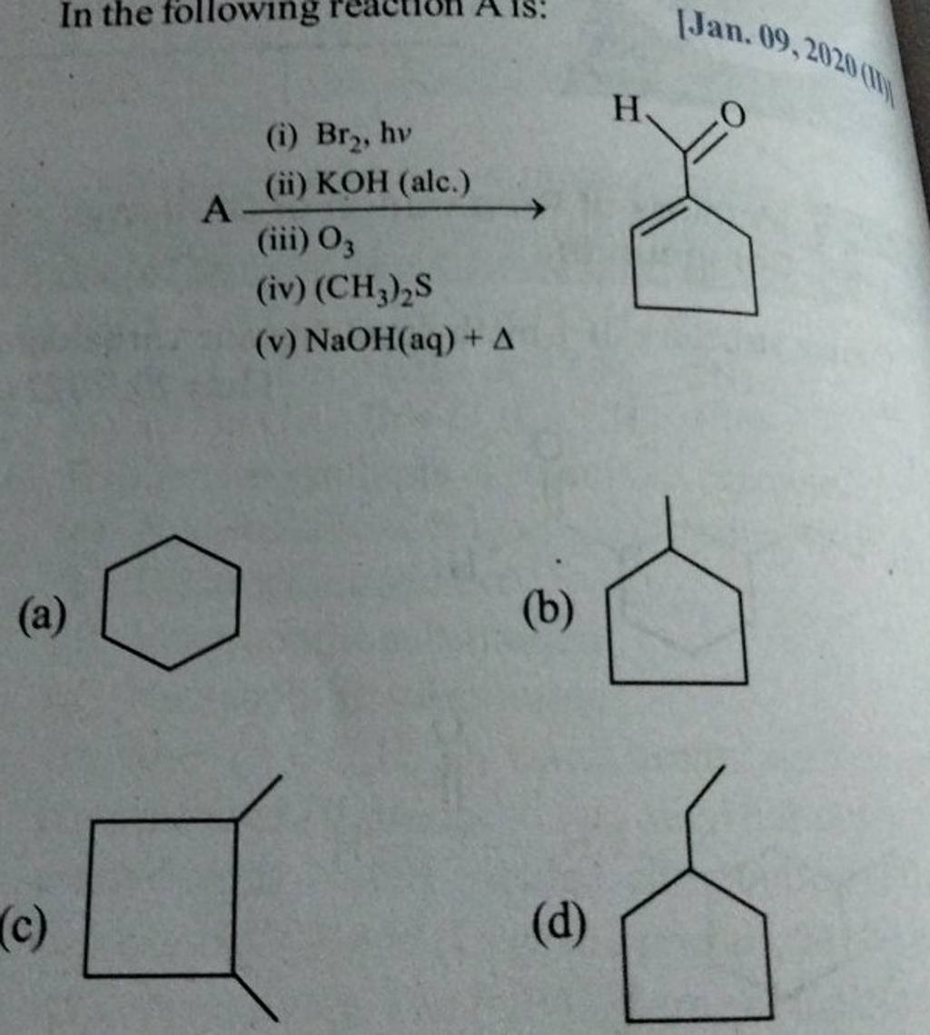 Br2 , hv (iv) (CH3 )2 S (v) NaOH(aq)+Δ | Filo