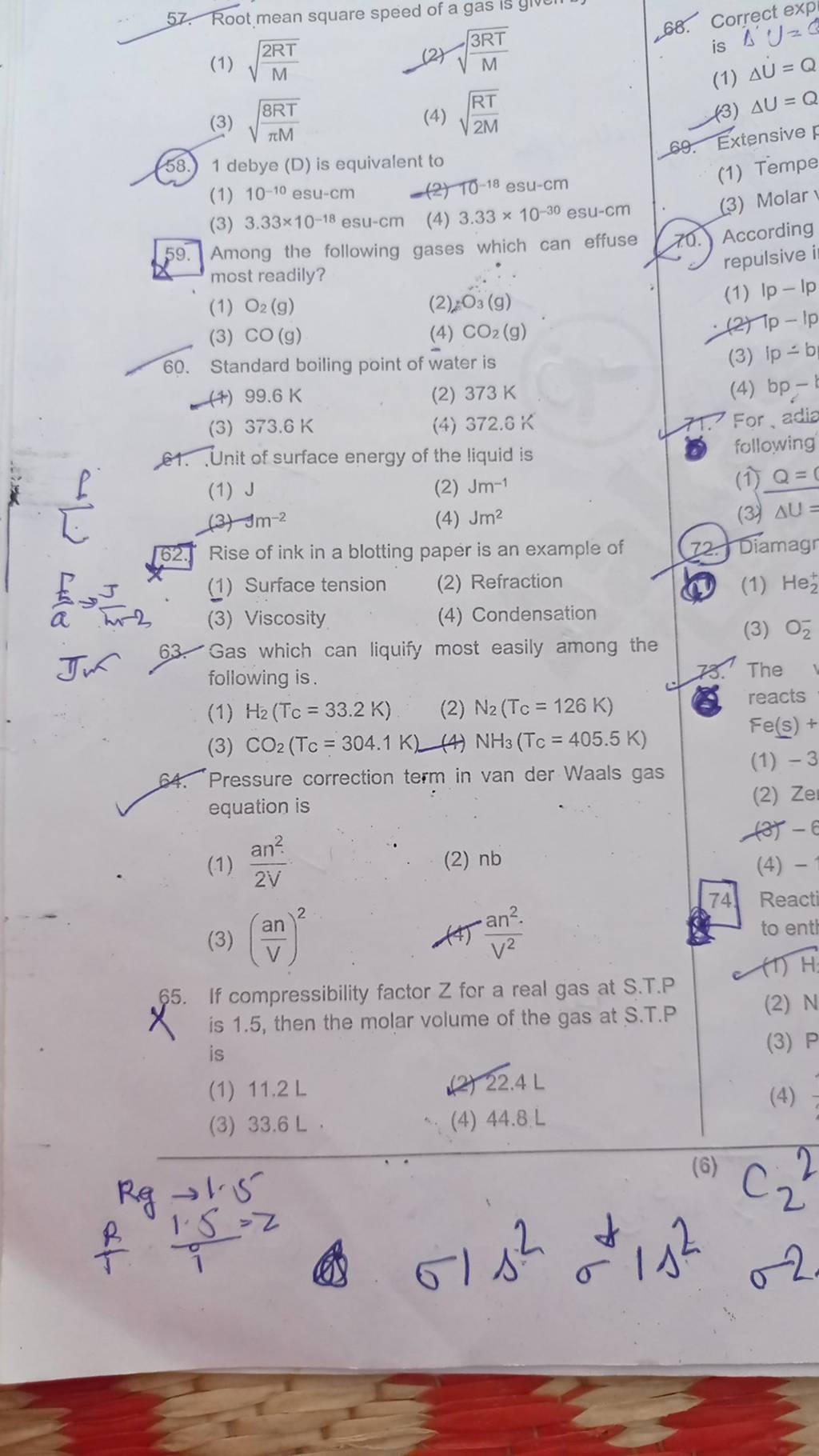 1 debye (D) is equivalent to | Filo