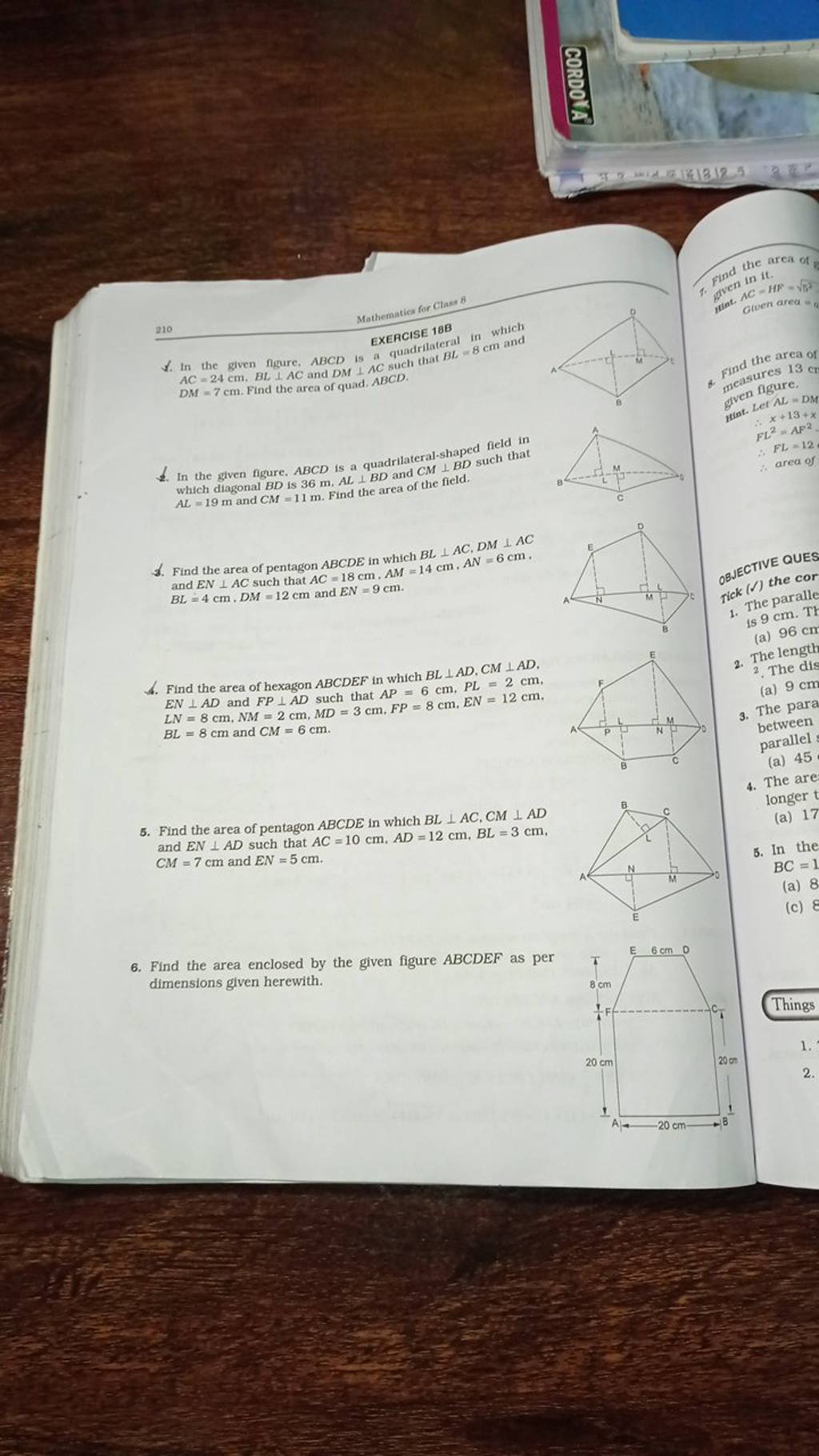 1 In The Given Figure Abcd Is A Ac24 Cm Bl ⊥ac And Dm⊥ac Such That B