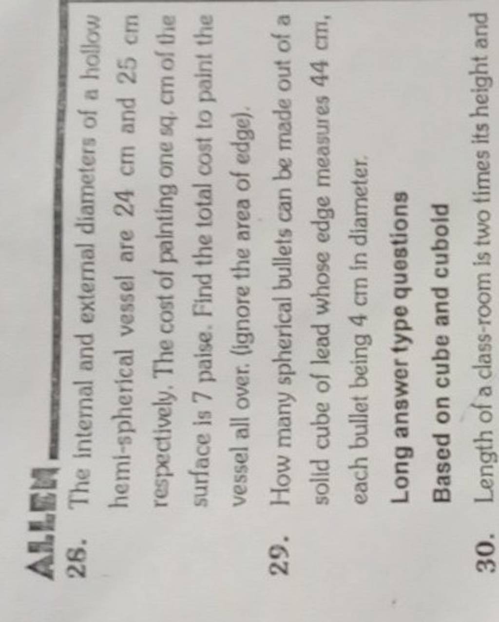 28 The Internal And External Diameters Of A Hollow Hemi spherical Vessel 28-the-internal-and-external-diameters-of-a-hollow-hemi-spherical-vessel