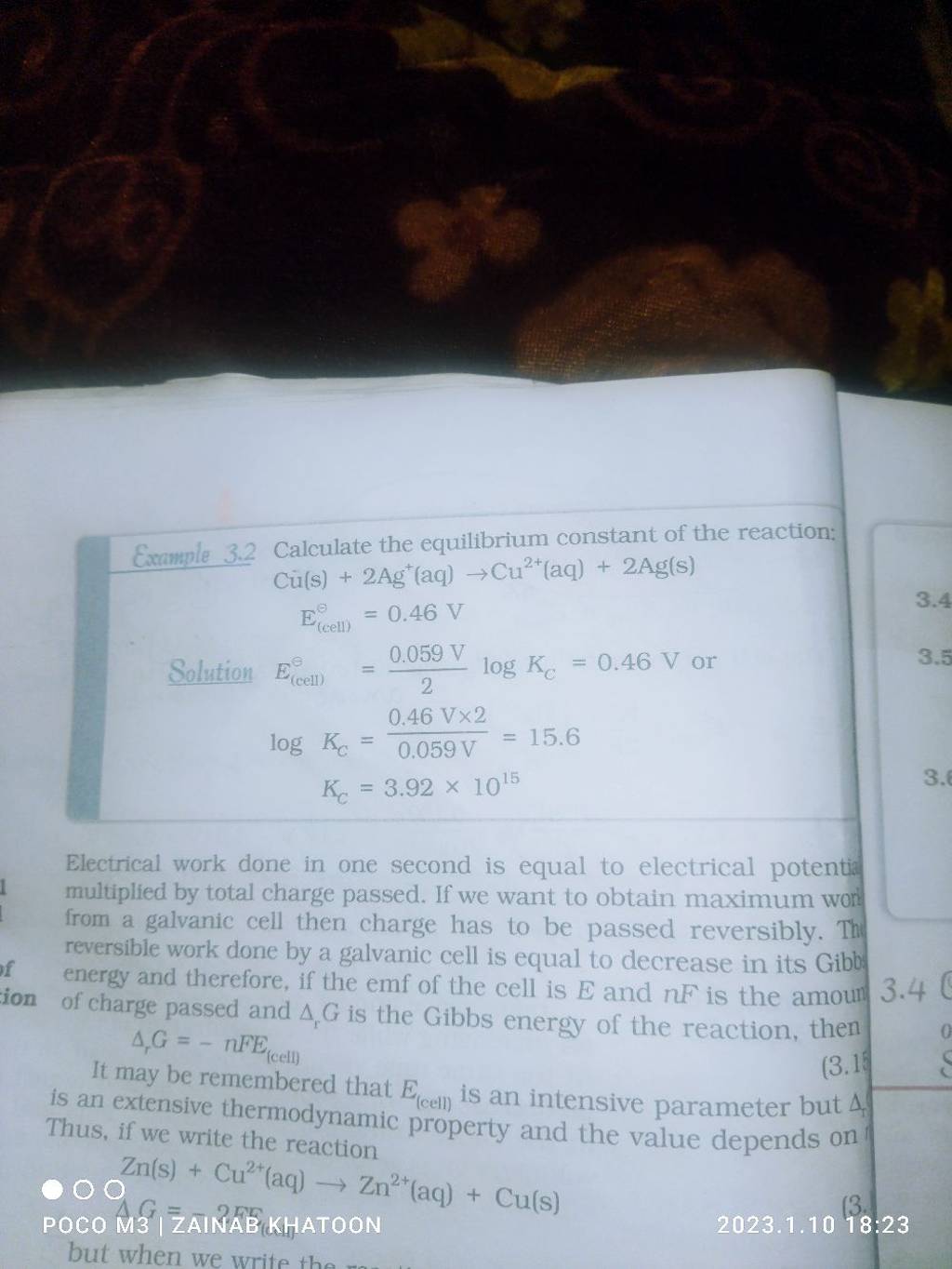 Example 3 2 Calculate The Equilibrium Constant Of The Reaction Solution
