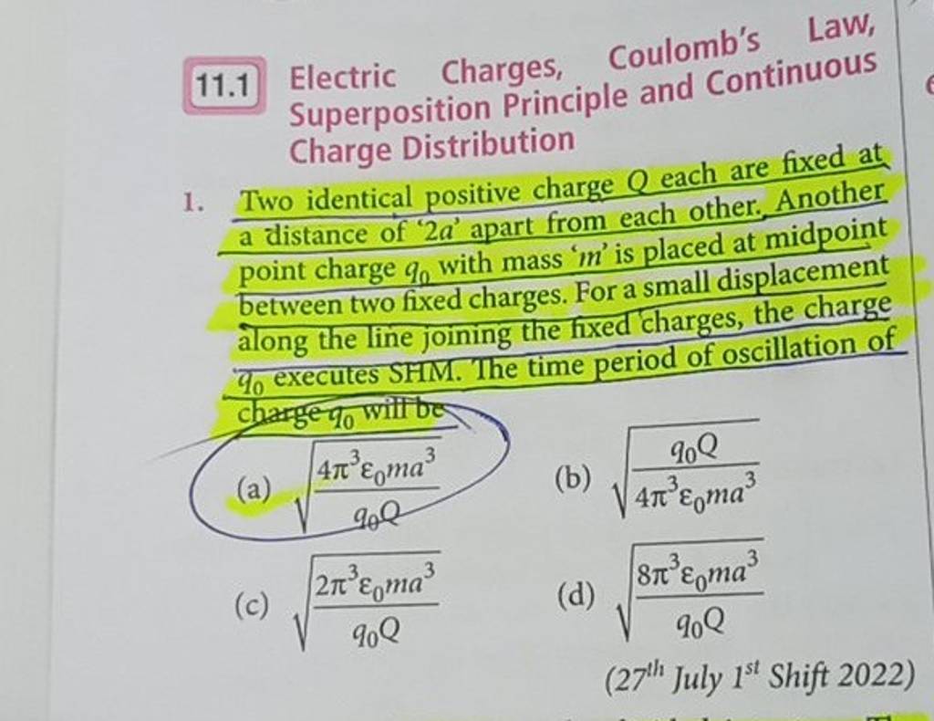 11.1 Electric Charges, Coulomb's Law, Superposition Principle and Continu..