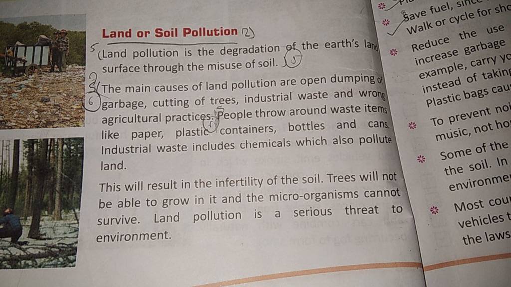 Land or Soil Pollution 2 ) 5 (Land pollution is the degradation of the ea..